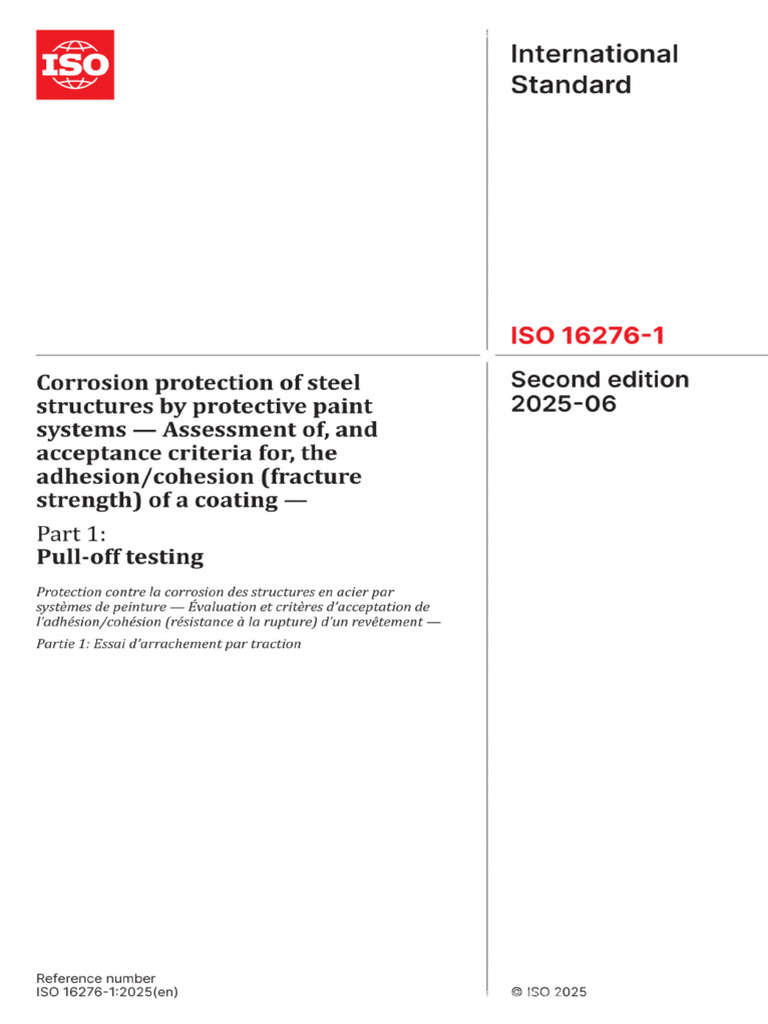 ISO 16276 1 2025 Corrosion Protection of Steel Structures by Protective ...