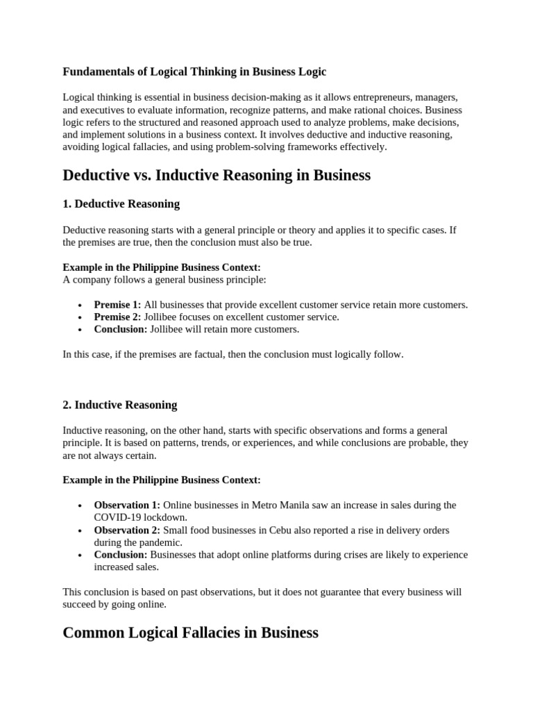 Fundamentals of Logical Thinking | PDF | Deductive Reasoning | Fallacy