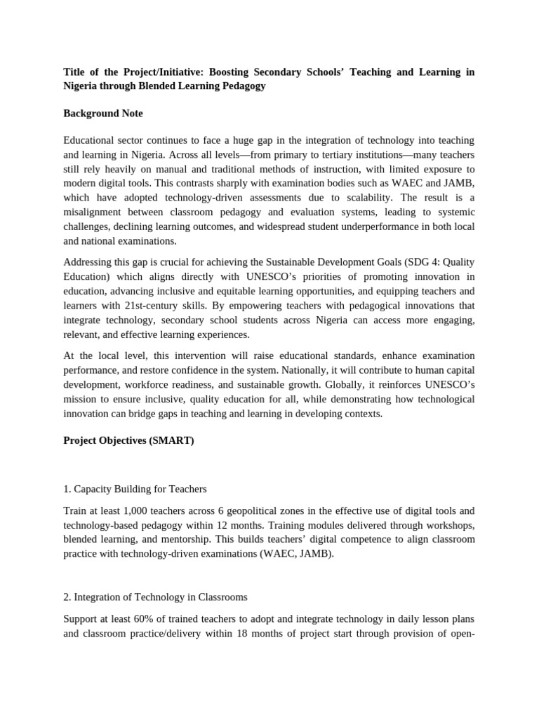 Enhancing Nigerian Schools with Tech Pedagogy | PDF | Educational ...