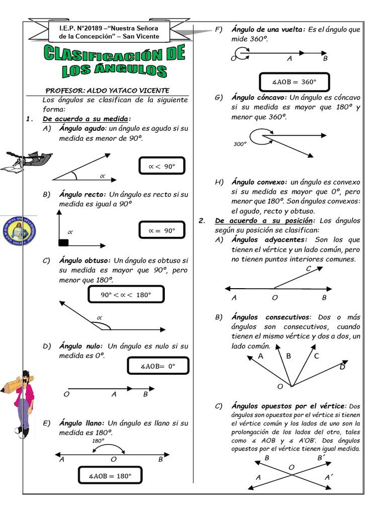 Clasificación de Ángulos según Medida | PDF