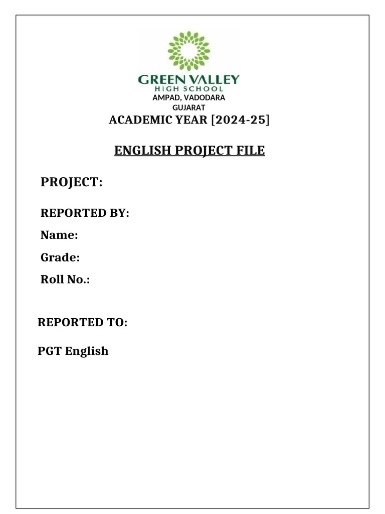 Project File Cover Page Science | PDF
