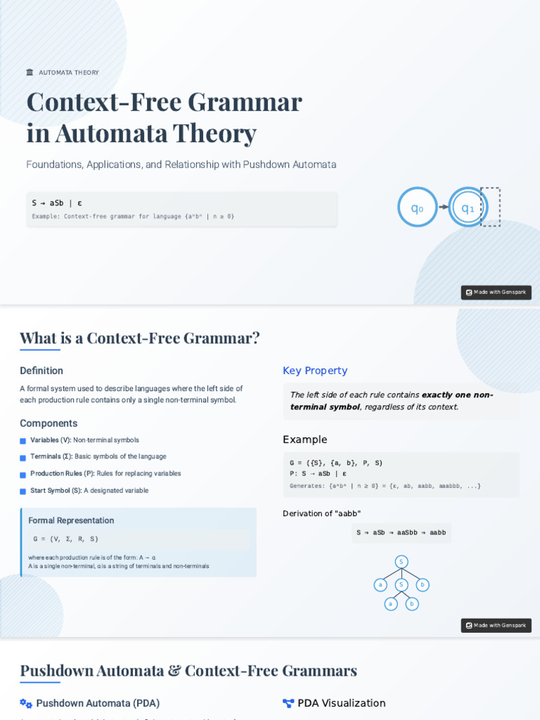 Context Free Grammar Automata | PDF | Automata Theory | Parsing