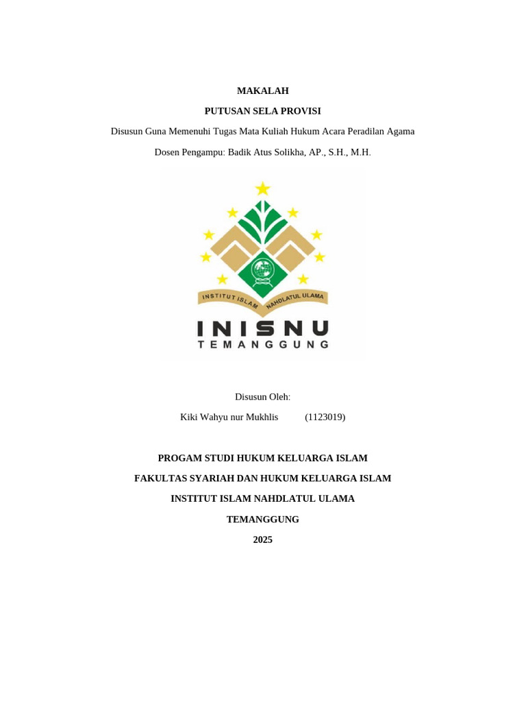 Putusan Sela Muklis New | PDF