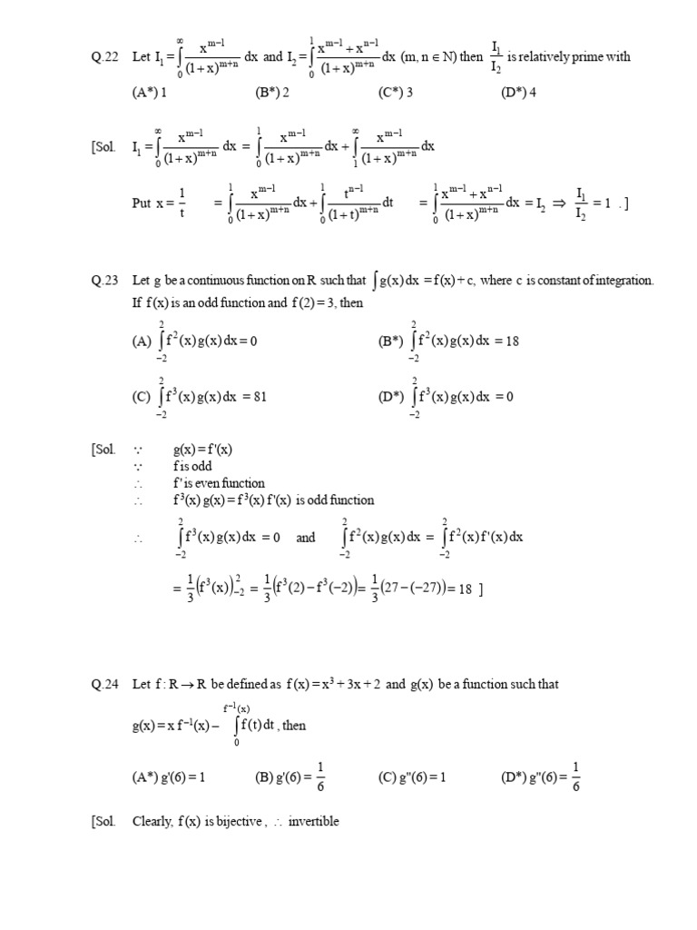 Definite Integ Sheet 2 MCQ (BMDP) With Answers | PDF | Mathematical Analysis | Calculus