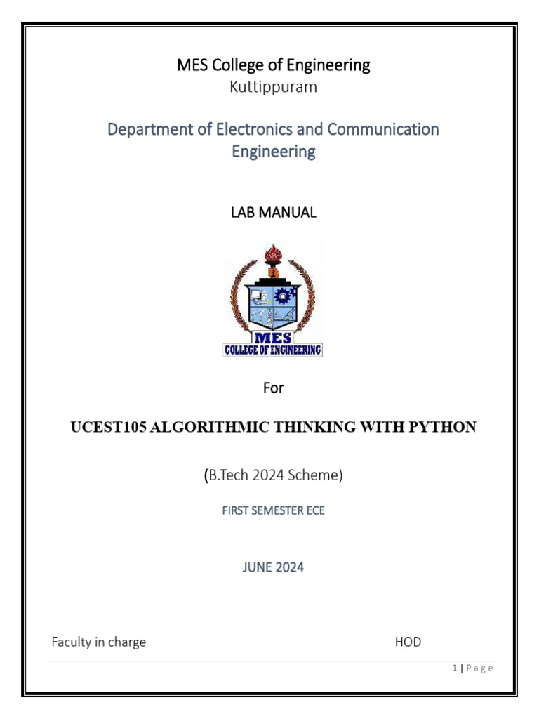 UCEST 105 Lab Manual Algorithm Thinking With Python Watermark 6bd0e0769c | PDF | Fahrenheit ...
