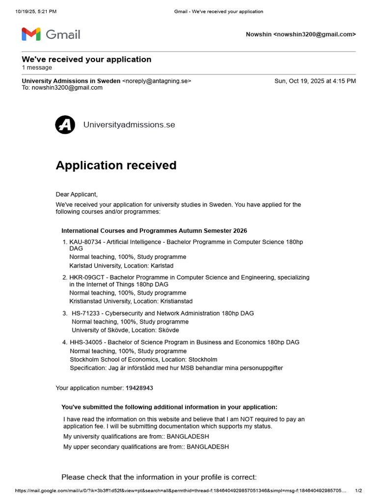 We'Ve Received Your Application | PDF