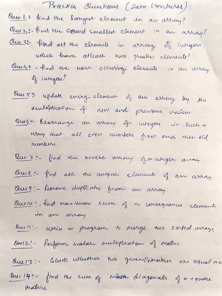 Practice Problems Data Structure | PDF