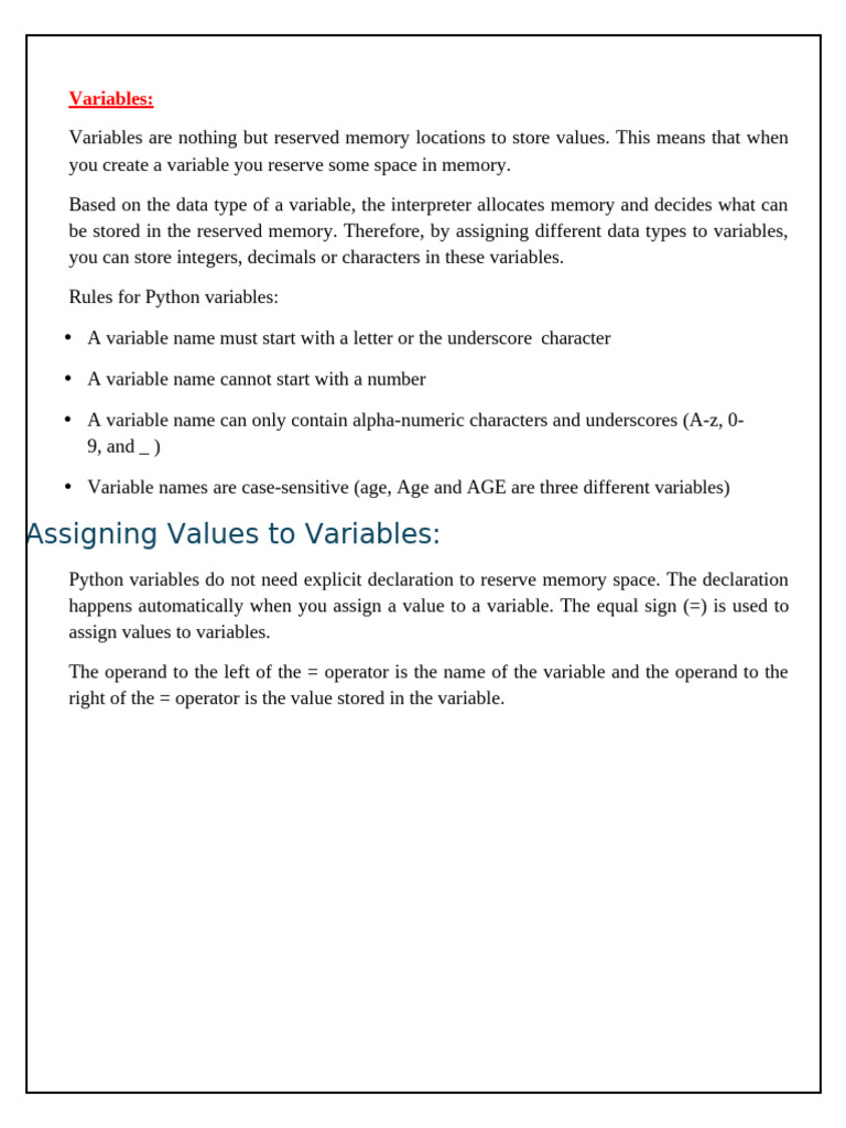 python 2 | PDF | Variable (Computer Science) | Data Type