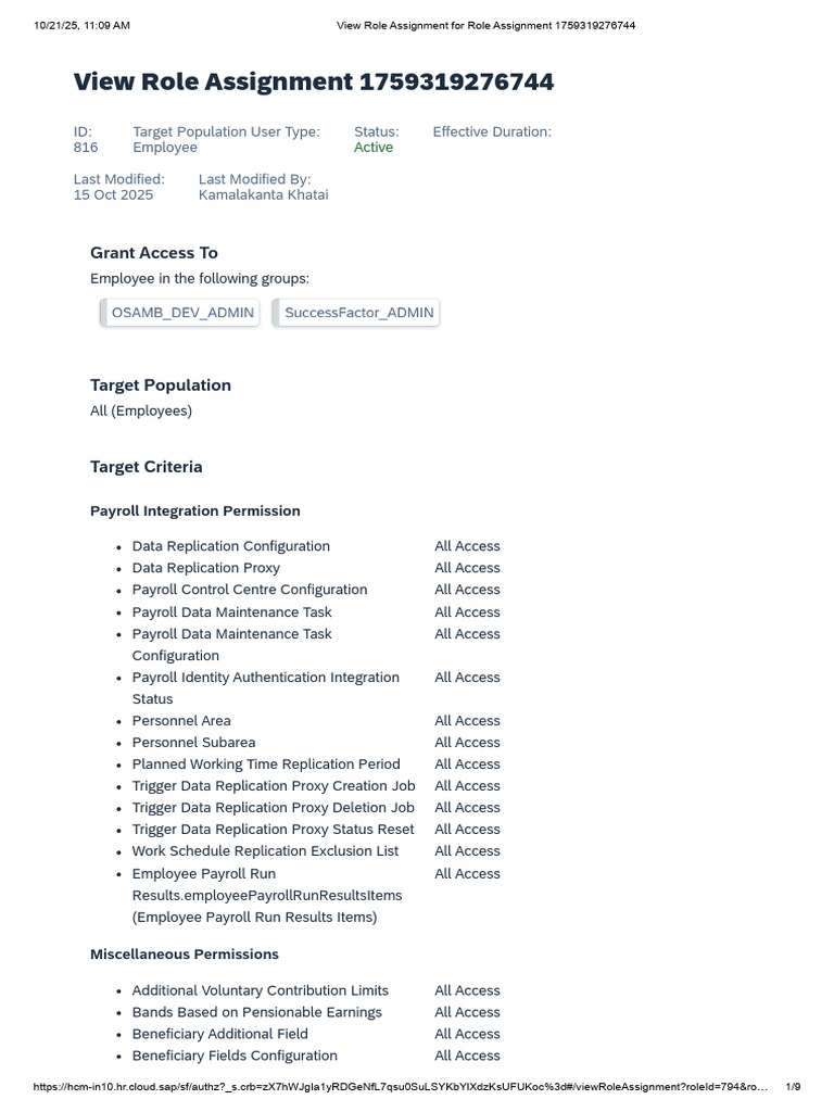View Role Assignment For Role Assignment 1759319276744 | PDF | Payroll ...