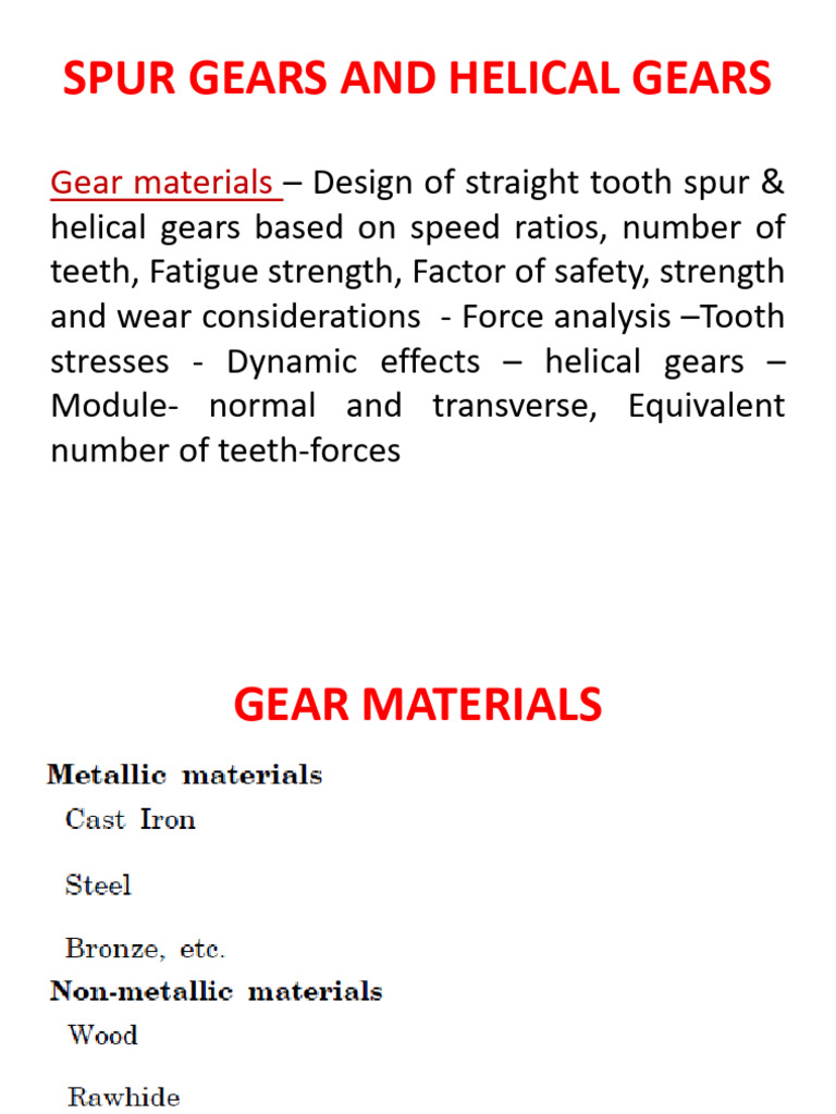 Design Guide for Spur and Helical Gears | PDF | Gear | Strength Of ...