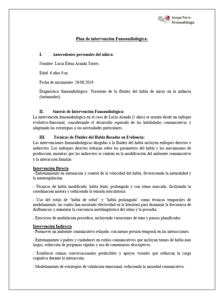 Intervencion Lucia Aranda | PDF | Palabra | Autorregulación emocional