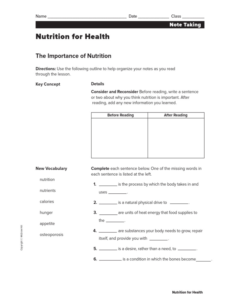GH2210.1NoteTakingActivity (2) | PDF | Nutrition | Diet & Nutrition