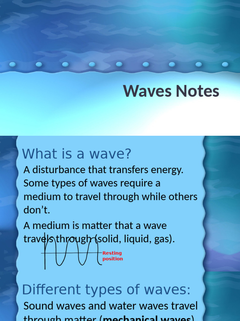 Parts of Waves Notes | PDF