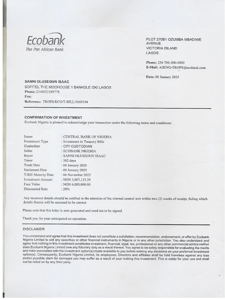 ECObank Full Statement | PDF