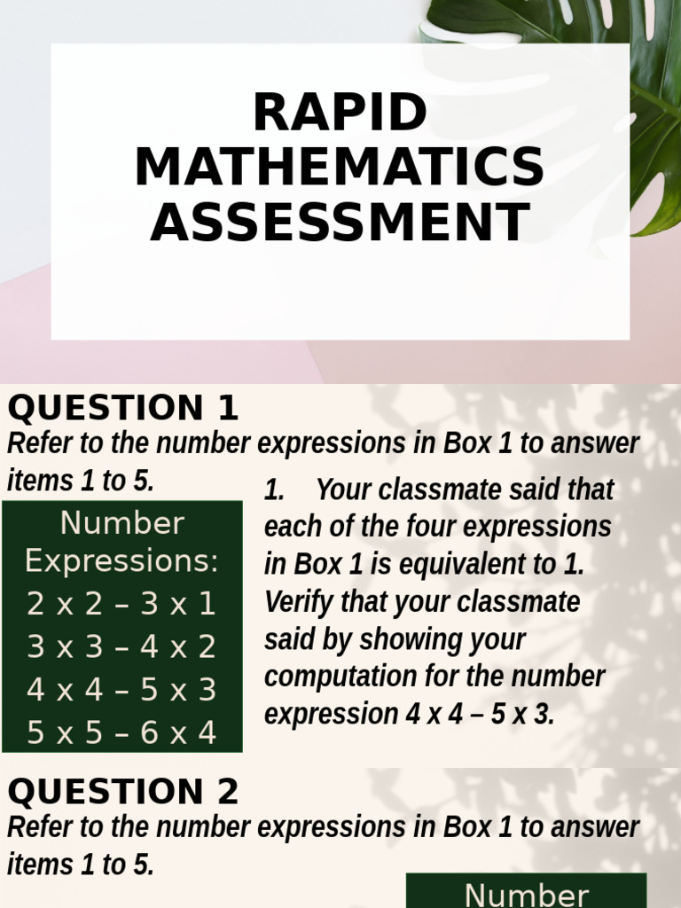 Rapid Mathematics Assessment Guide | PDF