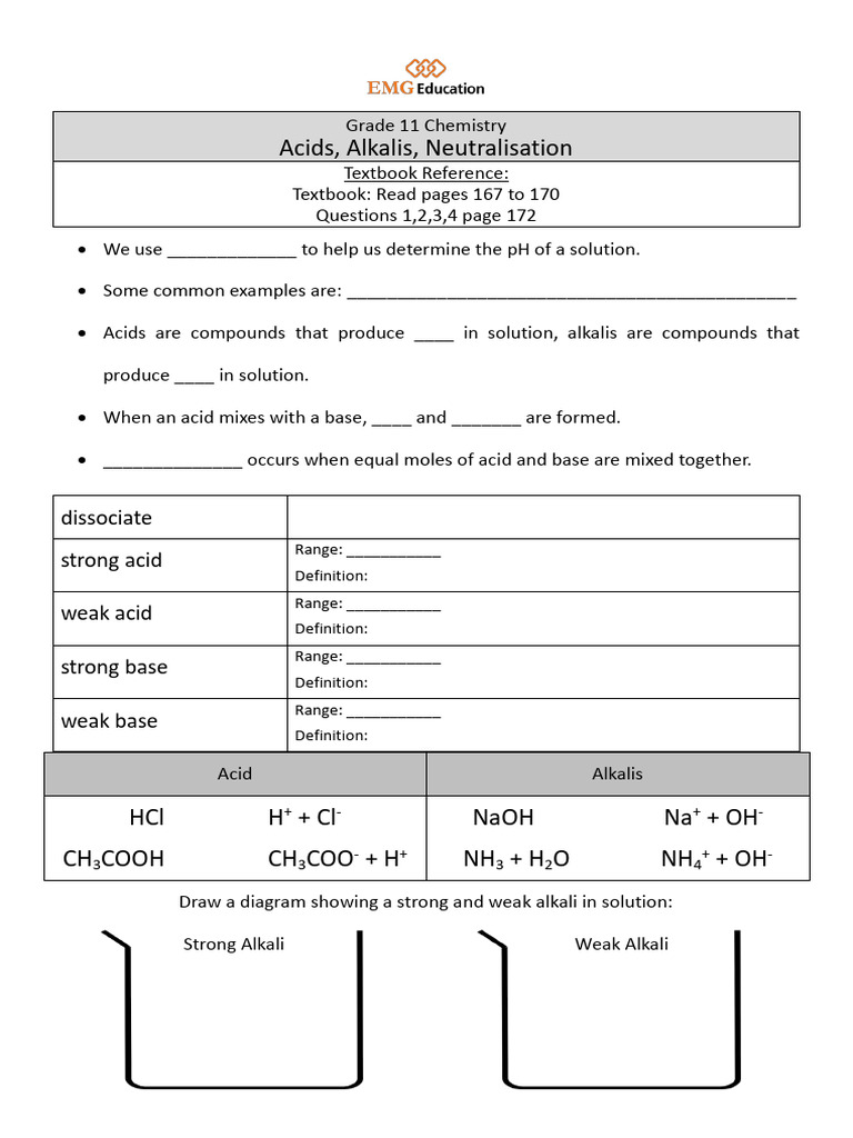 SS Lesson Sheet - Acids, Alkalis, Neutralisation | PDF | Acid | Hydroxide