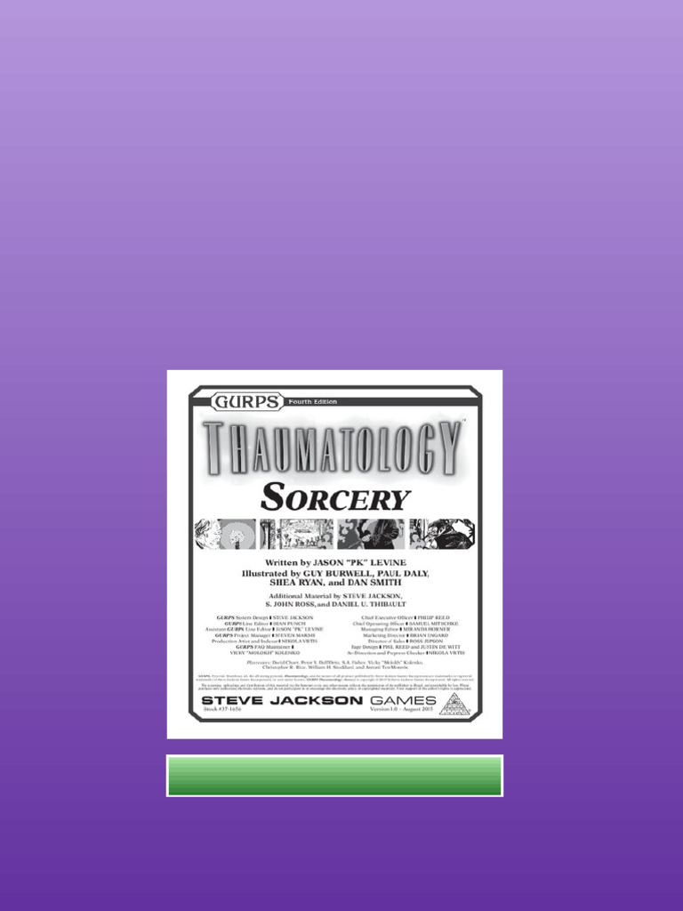 Gurps Thaumatology Sorcery Jason Pk Levine latest pdf 2025 | PDF