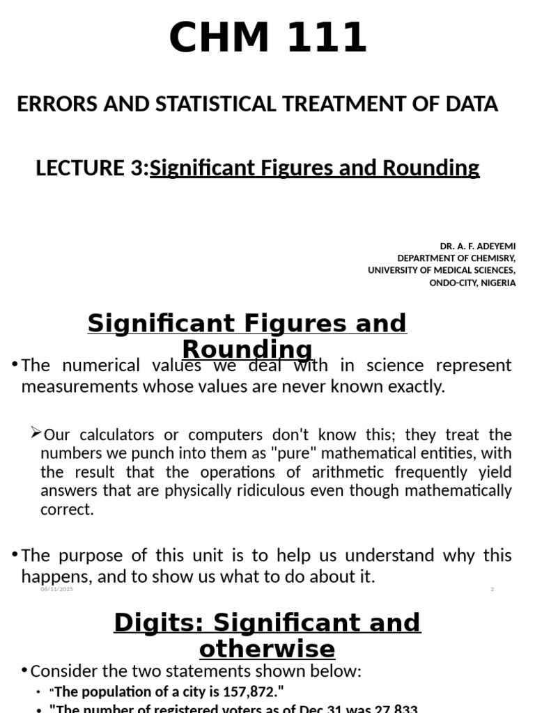 Significant Figures and Rounding Explained | PDF | Significant Figures ...