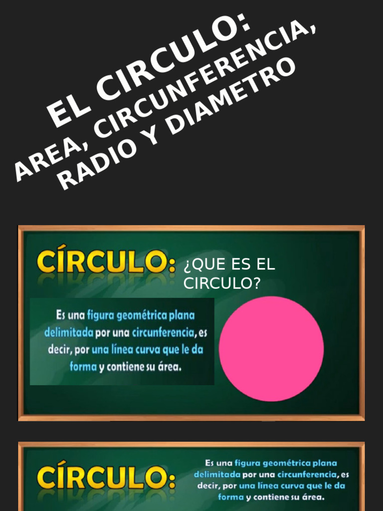 El Circulo Area Circunferencia Radio y Diametro | PDF