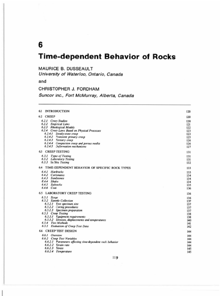 Time-Dependent Behavior of Rocks | PDF