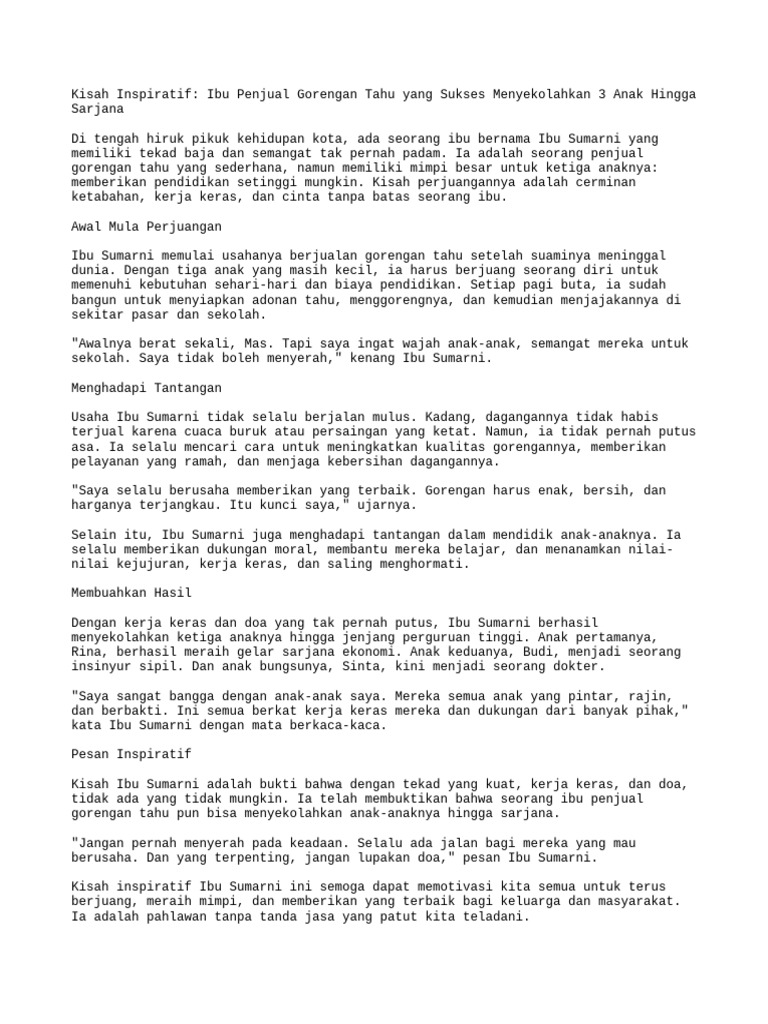 kisah inspiratif | PDF