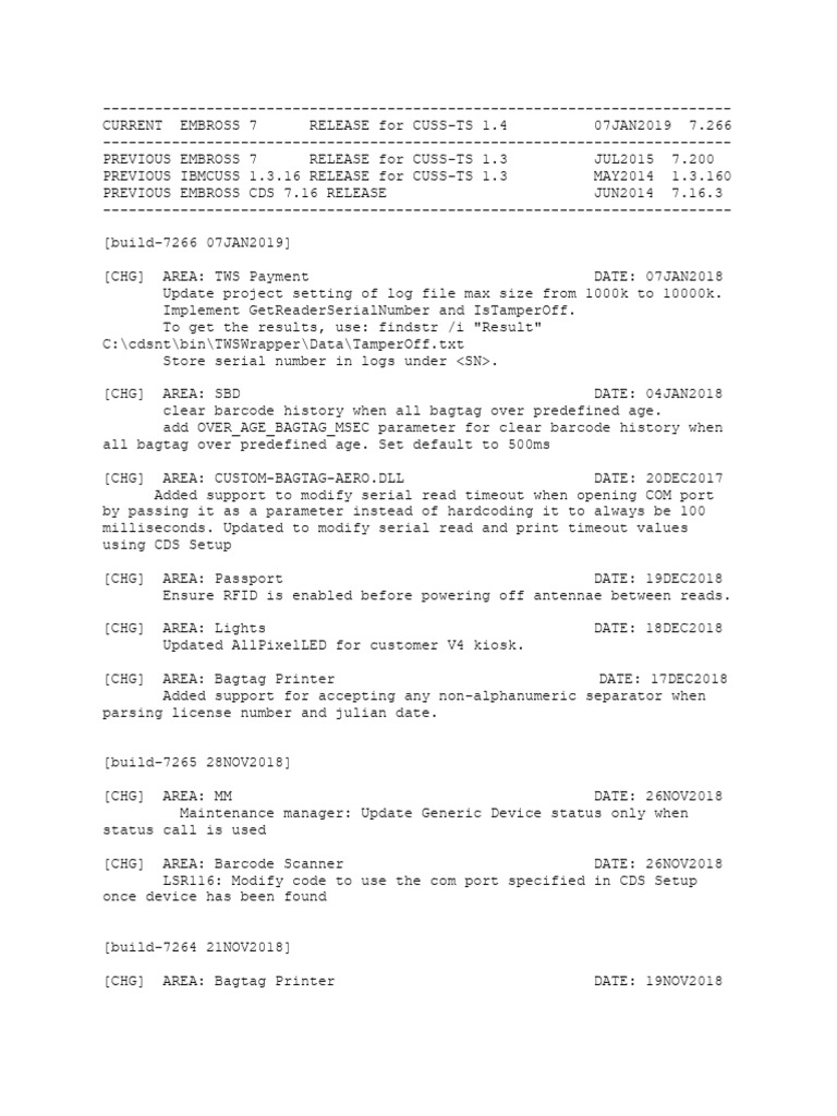 Platform Change History | PDF | Computer Keyboard | Printer (Computing)