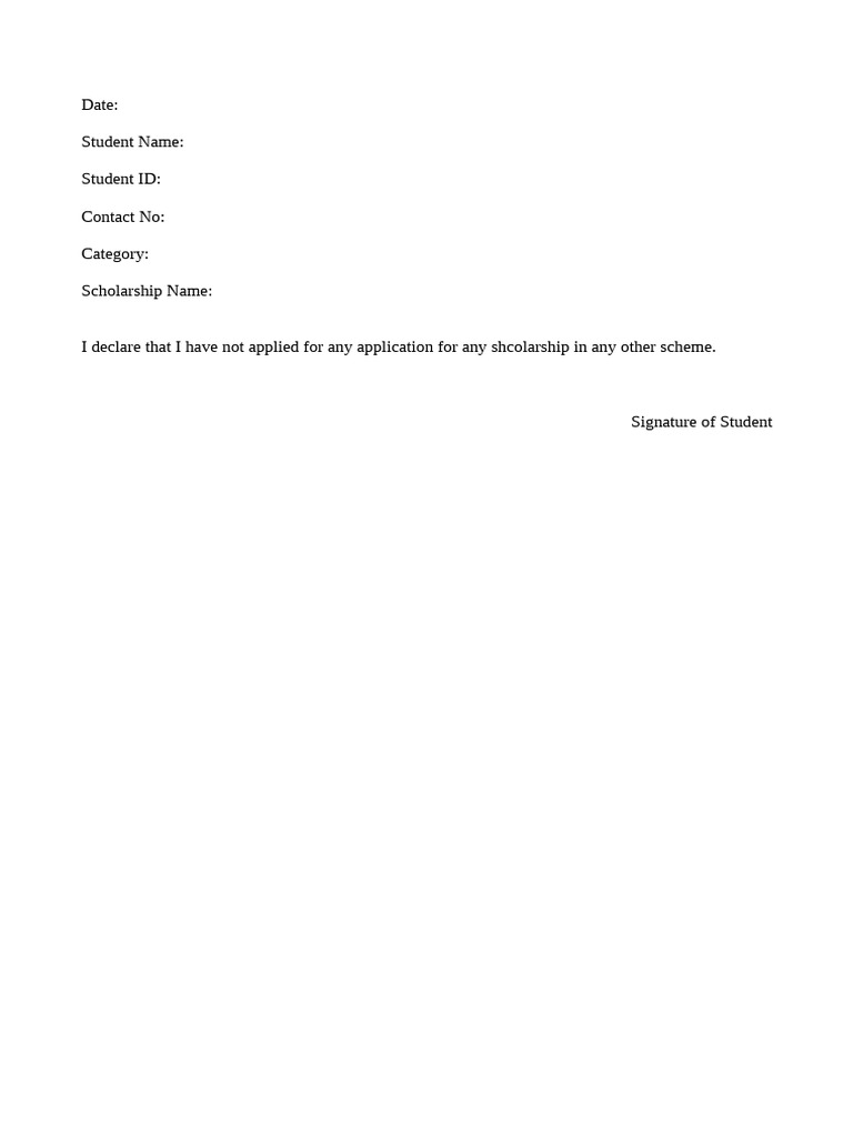 Undertaking For Scholarship (1) - 2 | PDF
