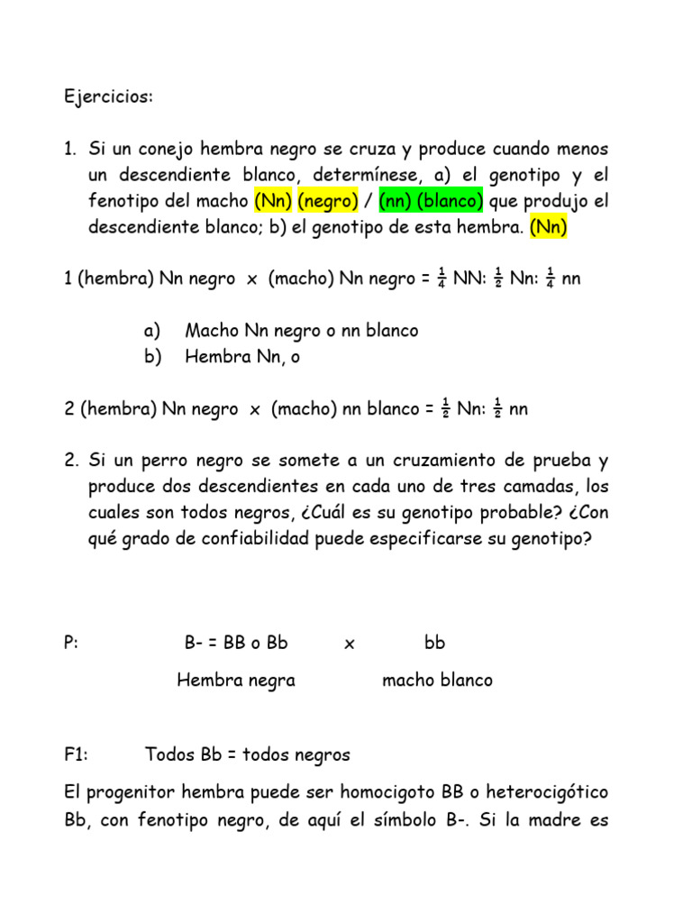 Solución Ejercicios de Repaso | PDF | Cigosidad | Genotipo