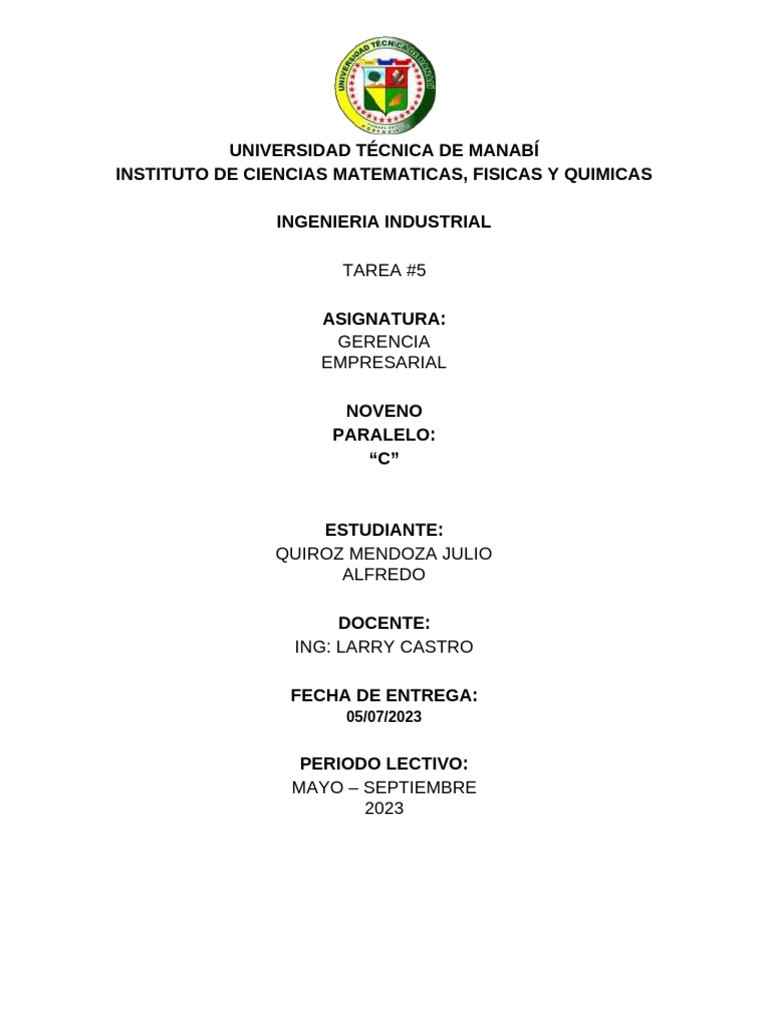 Tarea 5 MC Julio Quiroz 1310448228 | PDF | Carne