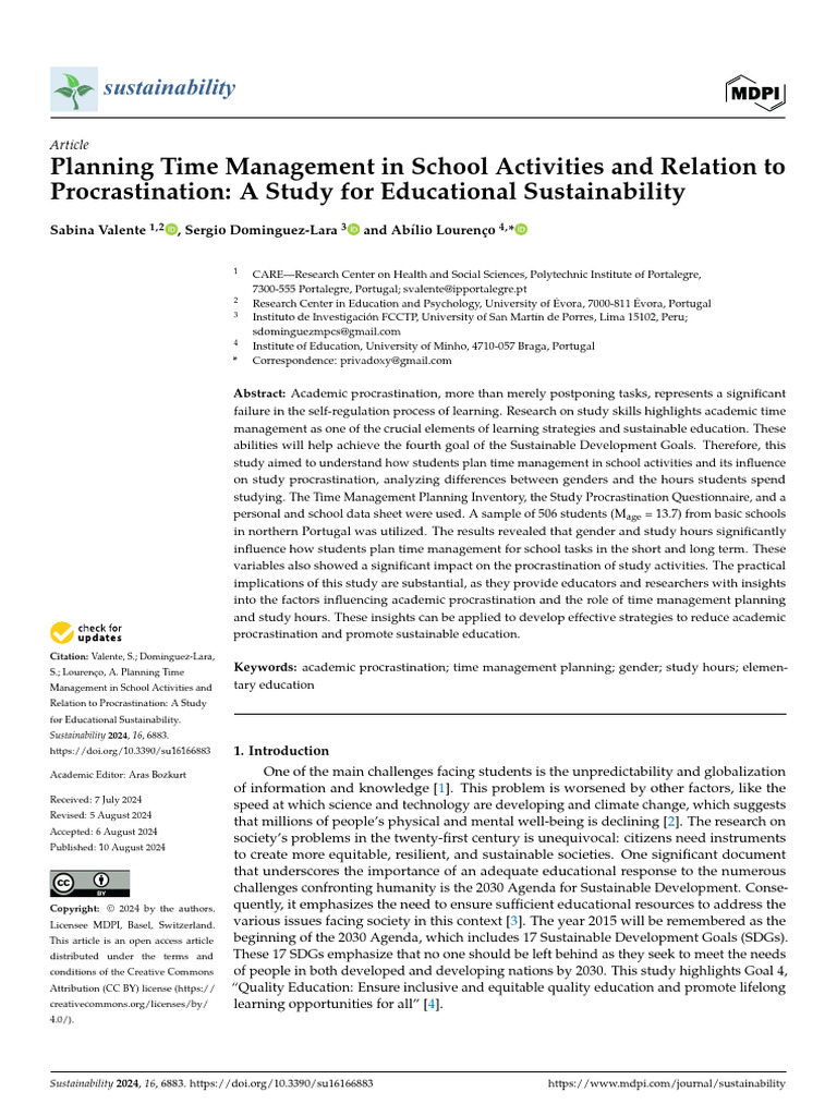 Time Management and Procrastination in Education | PDF | Perfectionism ...