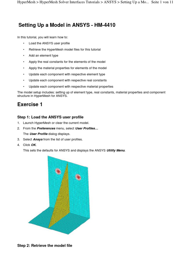 Setting Up A Model in ANSYS - HM-4410: Step 1: Load The ANSYS User ...