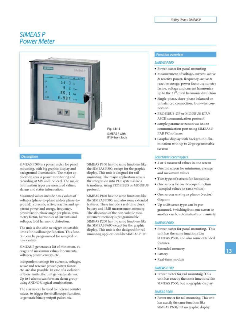 SIMEAS_P_Brosur_en_ | Siemens | Ac Power