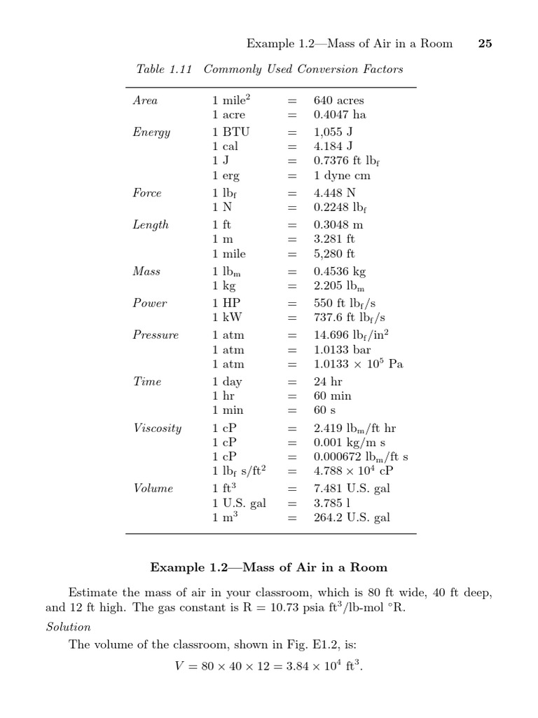 Calculating Air Mass in a Classroom | PDF