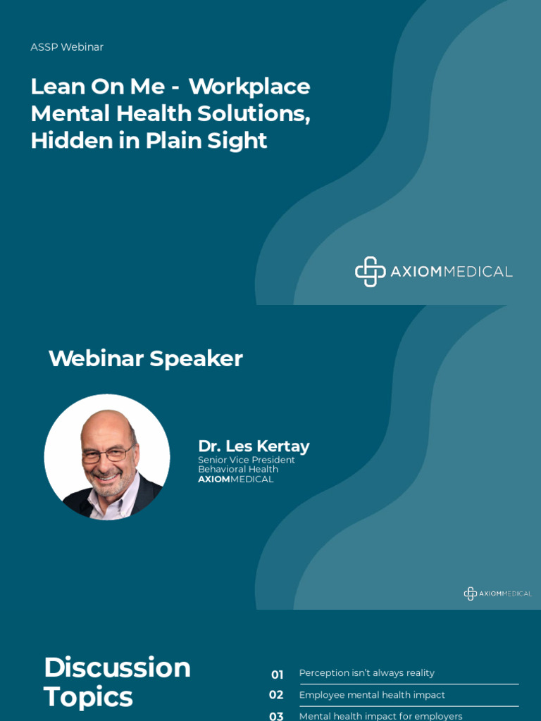 Axiom - Workplace Mental Health Solutions - Slides | PDF | Mental ...