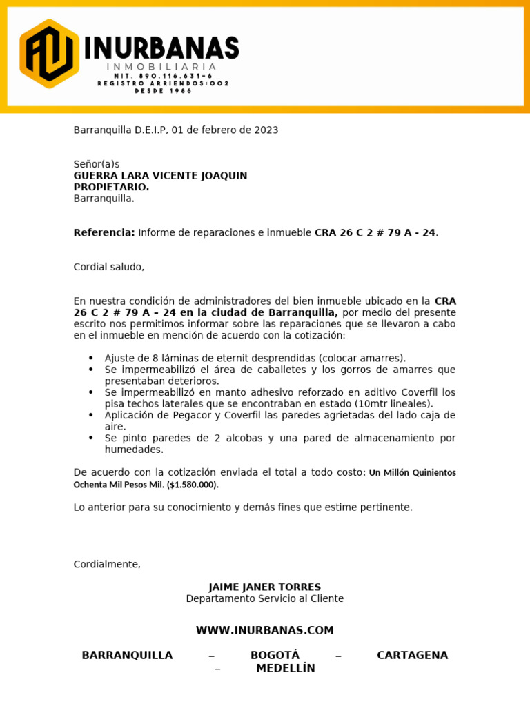 Carta Membrete | PDF