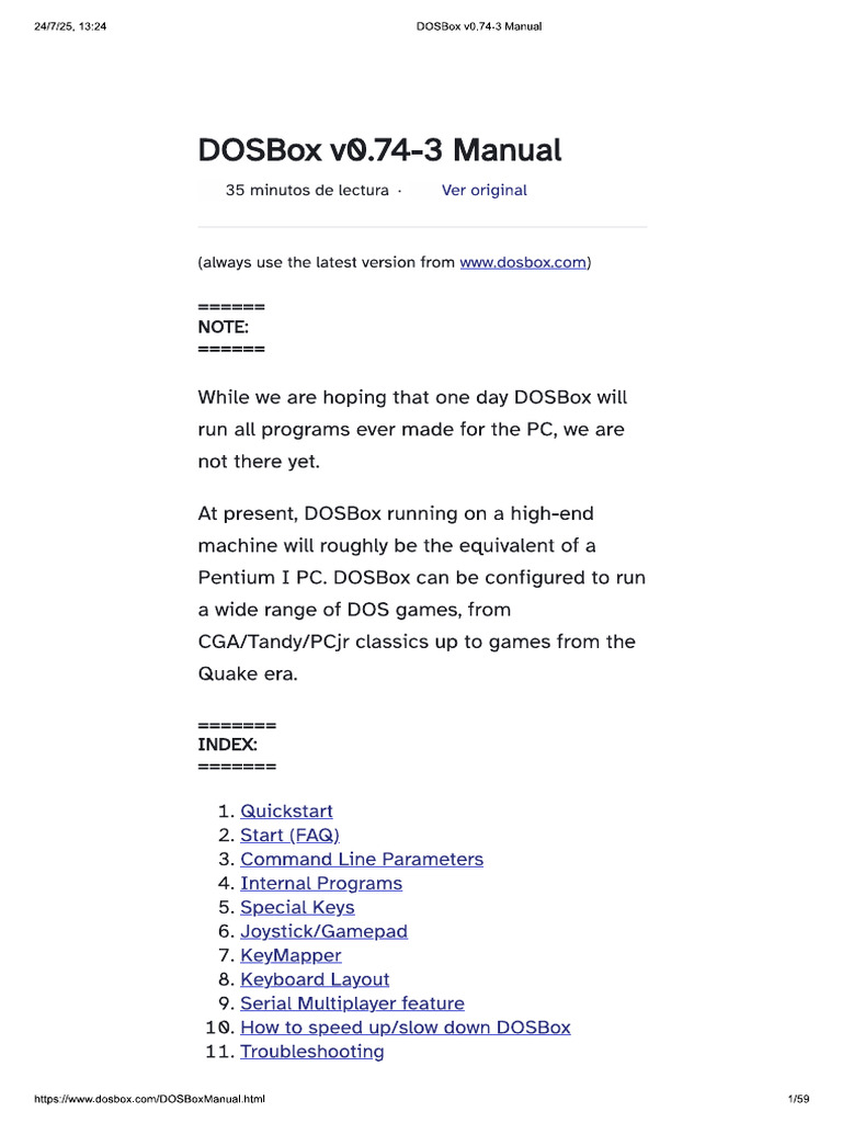 Manual Dosbox | PDF
