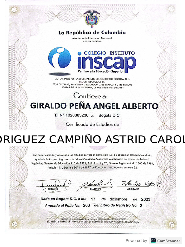 Diploma Modificado Astrid Carolina | PDF