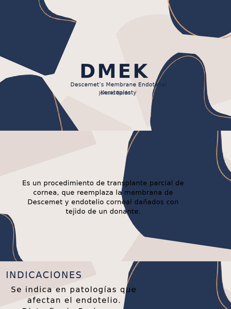 DMEK: Trasplante de Córnea Eficaz | PDF