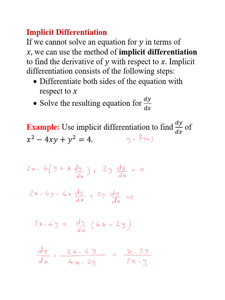 Class Note Anotated Week 6 | PDF | Derivative | Equations