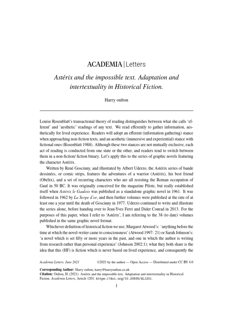 Asterix and The Impossible Text Adaptati | PDF