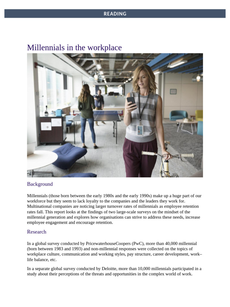 Retaining Millennials in the Workplace | PDF | Employee Retention ...