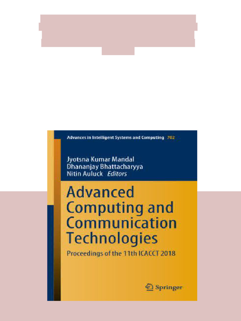 (Ebook) Advanced Computing and Communication Technologies by Jyotsna Kumar Mandal, Dhananjay ...