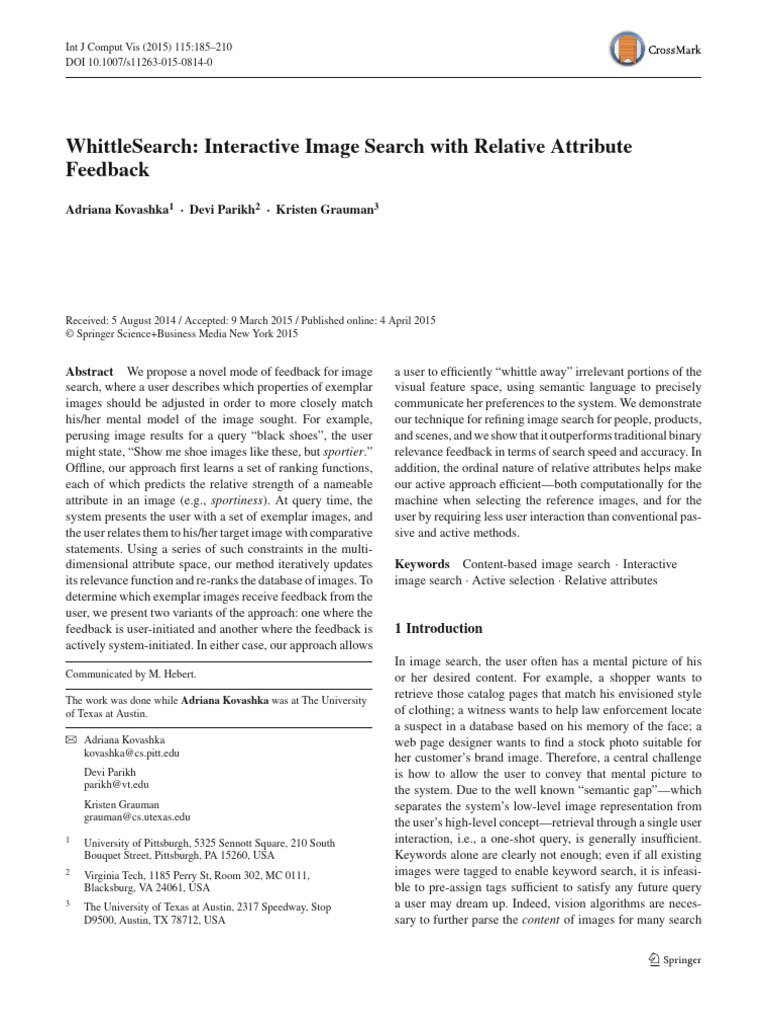 WhittleSearch Interactive Image Search With Relative Attribute | PDF ...