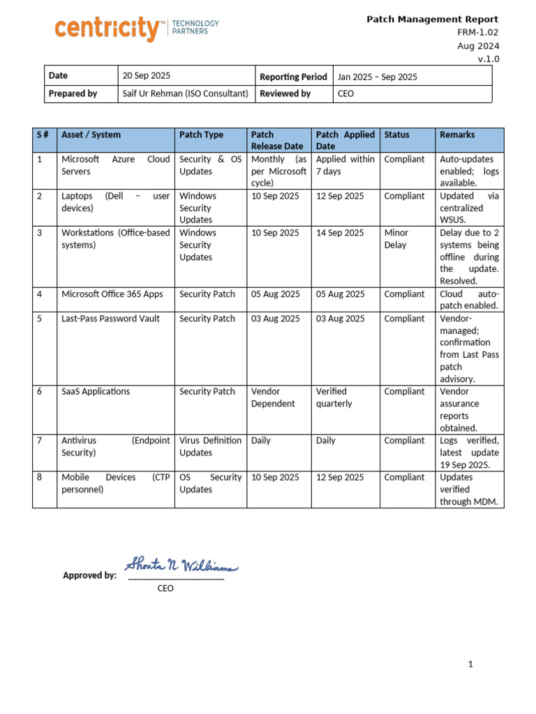 Patch Management Report | PDF | Microsoft Windows | Windows 10
