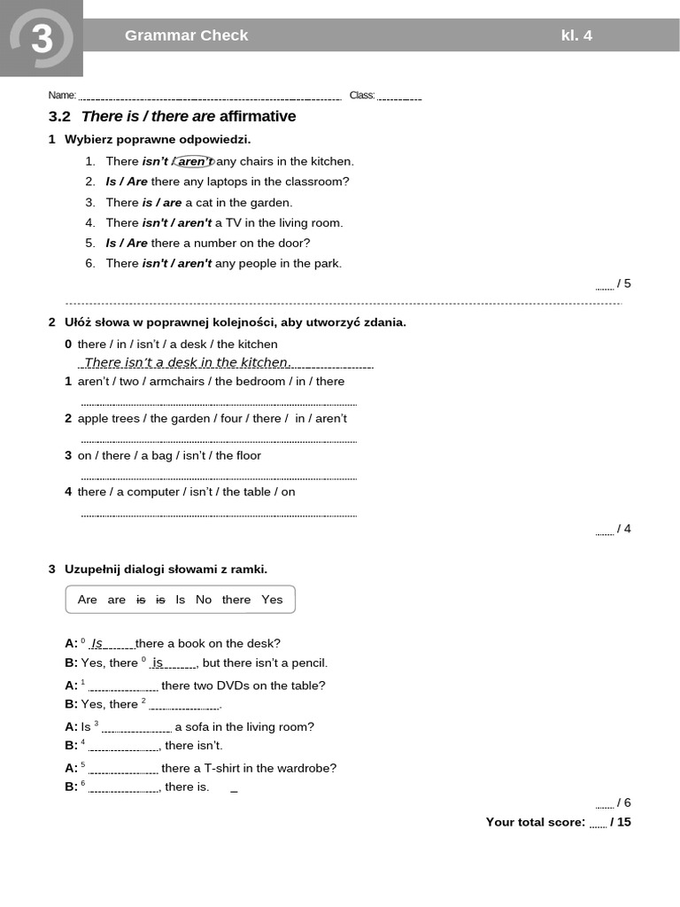 Grammar Short Test Unit 3 | PDF