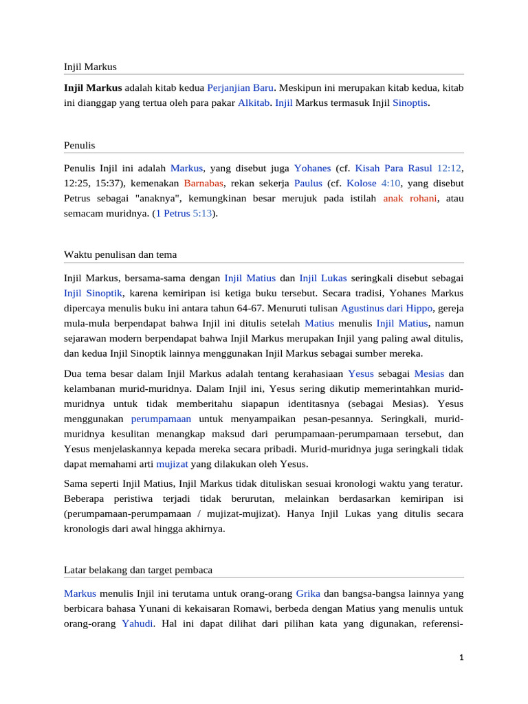 Injil Markus | PDF