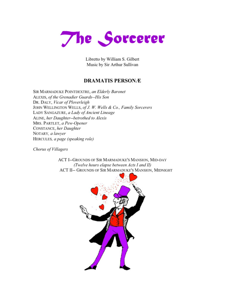 The Sorcerer: A Comic Opera Libretto | PDF | Oral Literature | English ...