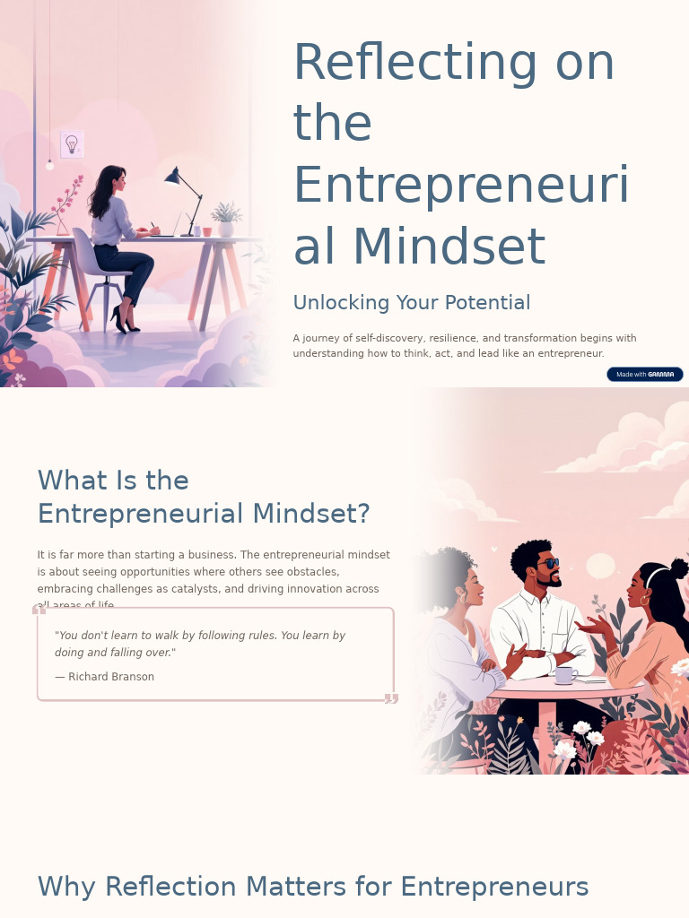 Reflecting On The Entrepreneurial Mindset | PDF | Entrepreneurship ...