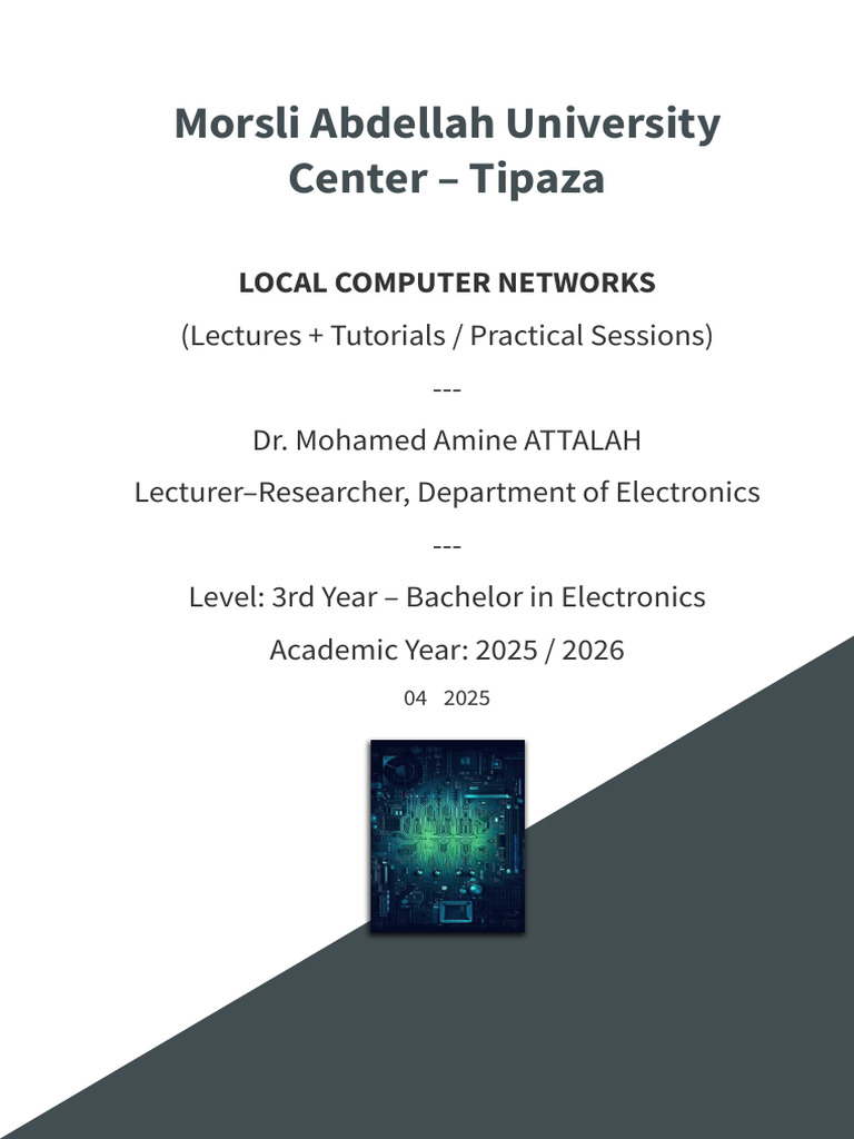 Local Computer Networks Course Overview | PDF | Computer Network ...