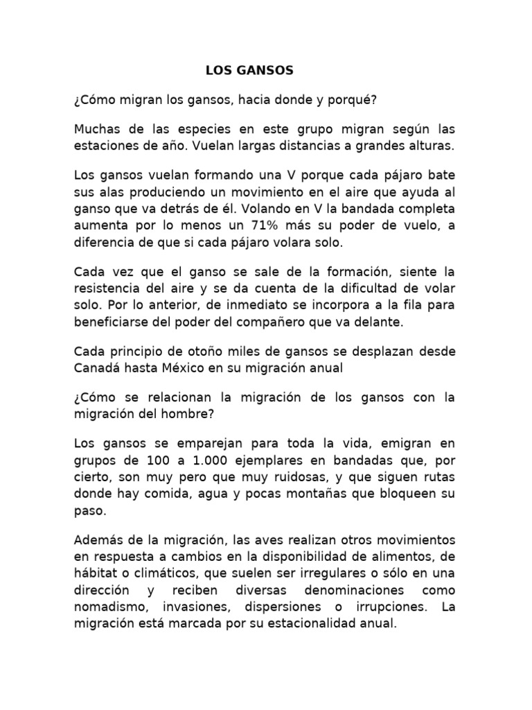 Cómo Migran Los Gansos | PDF